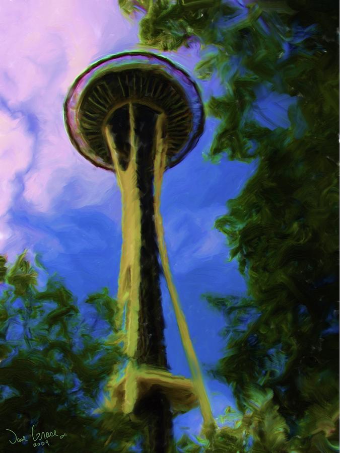 Seattle Space Needle Digital Art by David Grace - Fine Art America