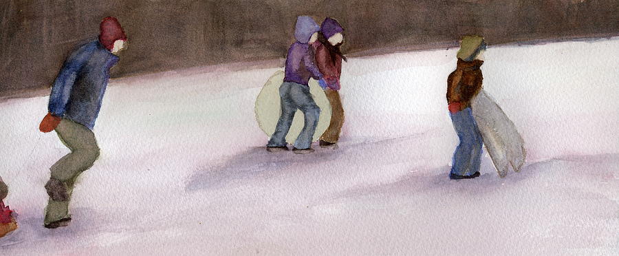 Sledding Panorama Painting by Eldora Schober Larson - Fine Art America