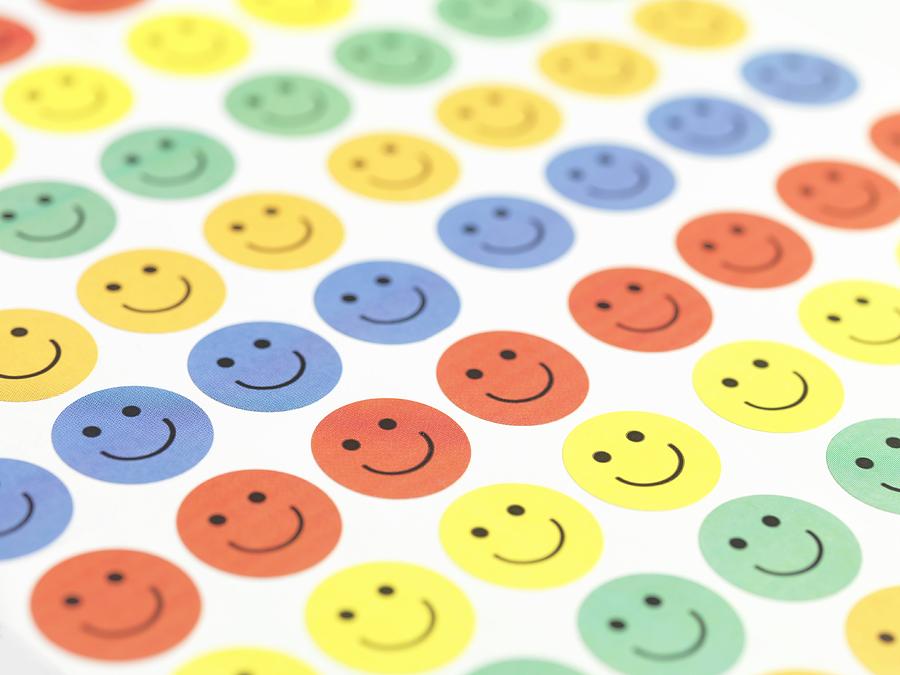Smiley Face Stickers Photograph by Tek Image