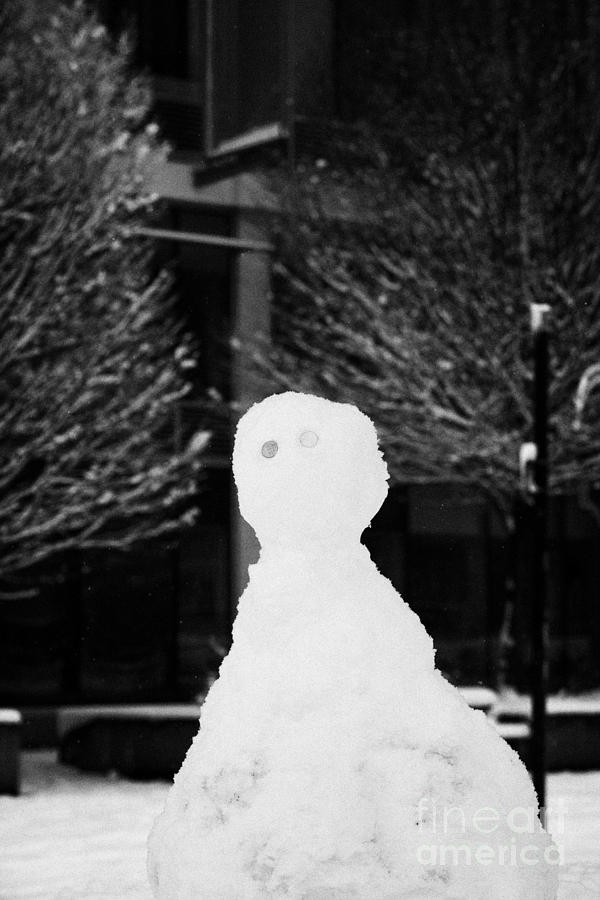 snowman on a cold snowy winters day Belfast Northern Ireland Photograph ...