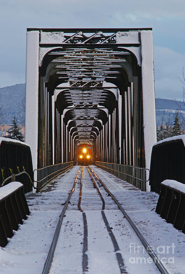 Snowy Train Bridge Photograph by Randy Harris | Fine Art America