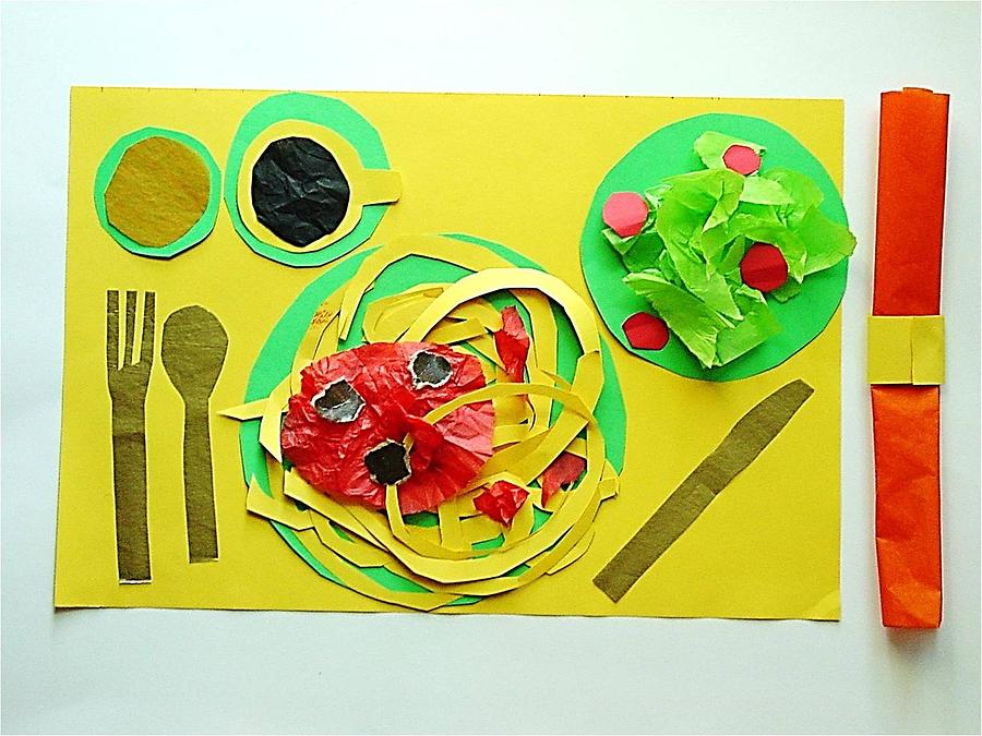 Spaghetti Paper Dinner Mixed Media by Ward Smith - Fine Art America