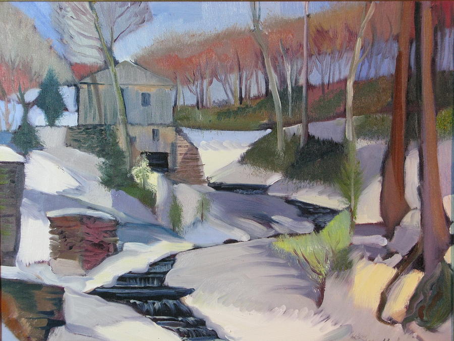 Spaulding Mill in Winter Painting by Sid Solomon - Fine Art America