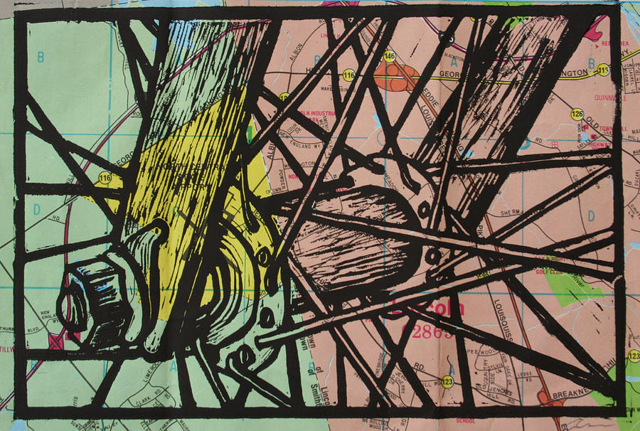 Spokes on Map Drawing by William Cauthern - Fine Art America