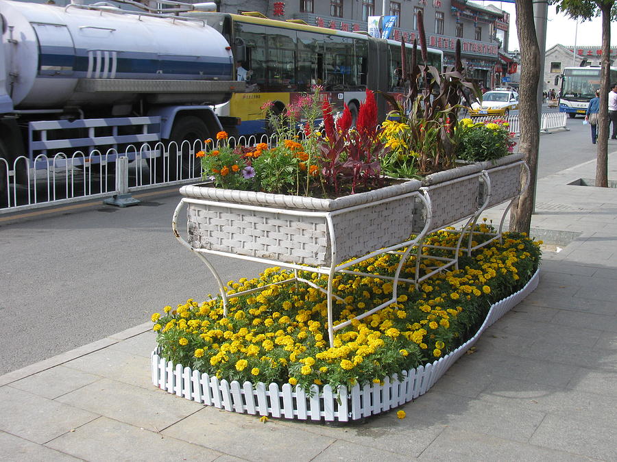 Street Flower Planter Photograph by Alfred Ng - Fine Art America