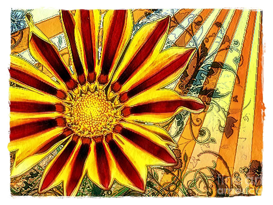 Sunflower Design Digital Art by Debbie Engel | Fine Art America