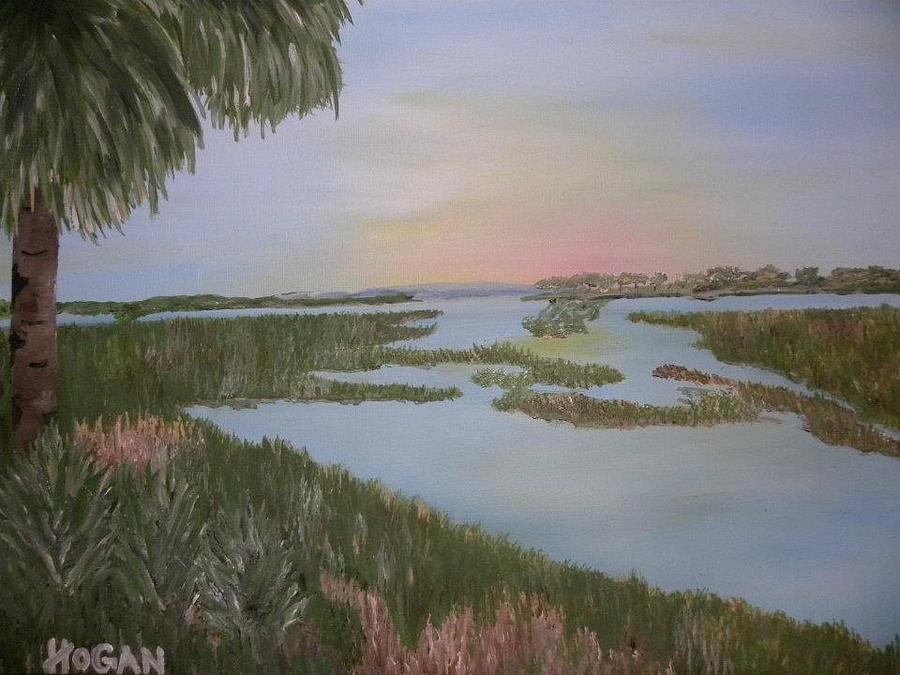 Sunset Over Marsh Painting by Hogan Willis - Fine Art America