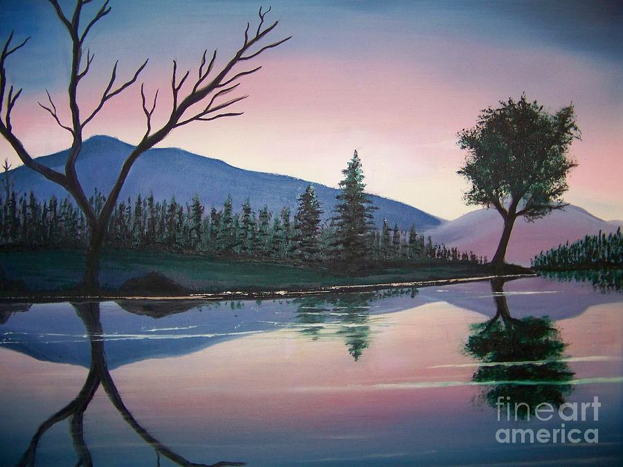 Sunset Reflection Painting by JL Jarvis - Fine Art America