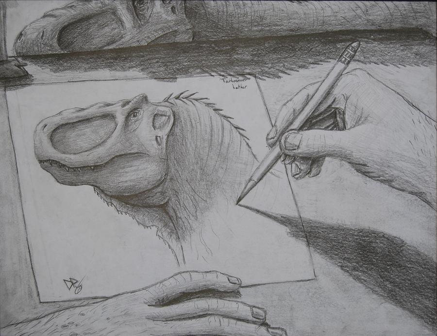 Tarbosaurus bataar Drawing by David Pry - Fine Art America