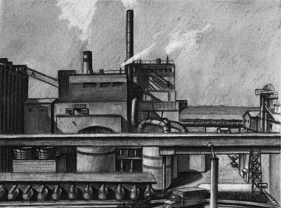 The Everett Paper Mill with Truck Drawing by RX Bertoldi | Fine Art America