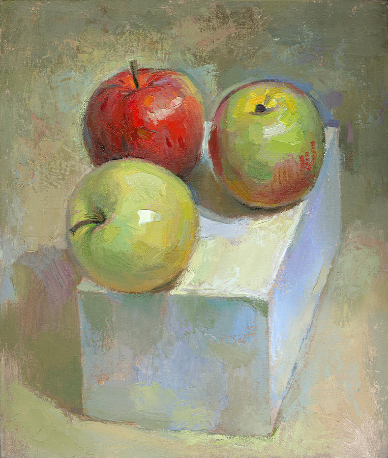Three Apples. 2004 Painting by Yuri Yudaev - Fine Art America