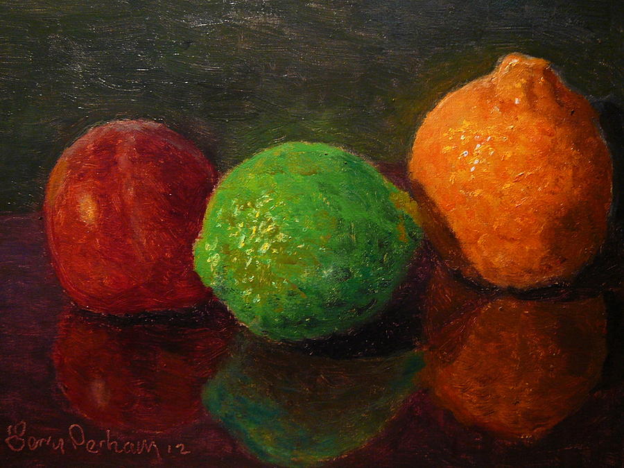 Three Fruit Painting by Terry Perham - Fine Art America