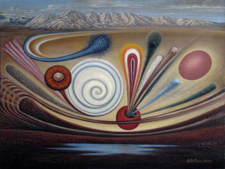 Time cours. Painting by Alexsander Koltsov - Fine Art America