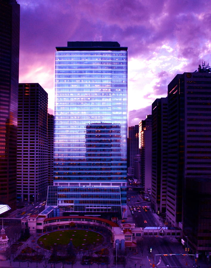 TransAlta Building Purple Photograph by JM Photography