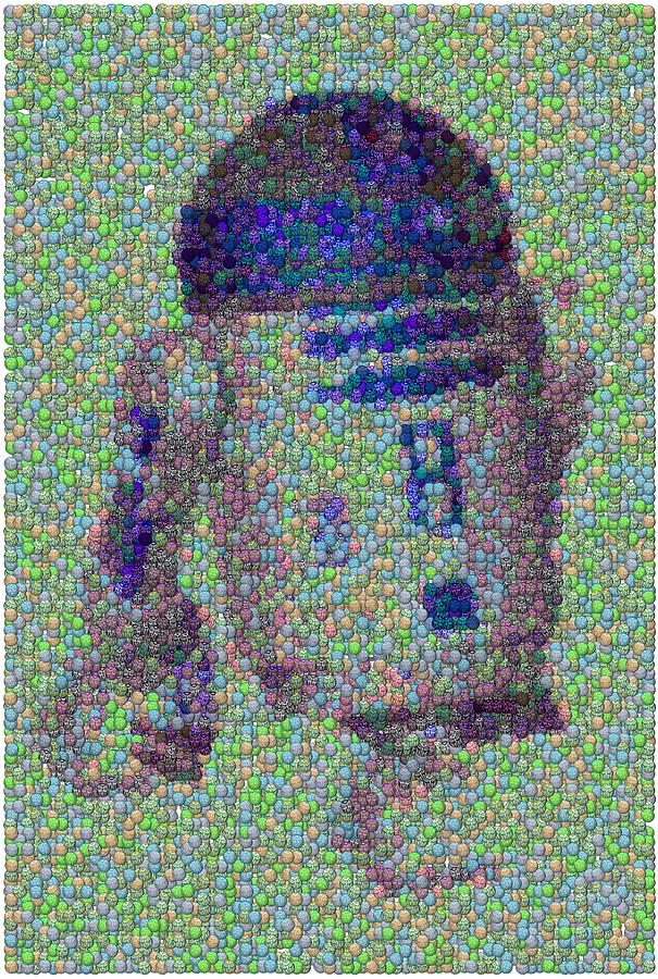 Transformers R2D2 Mosaic Mixed Media by Paul Van Scott