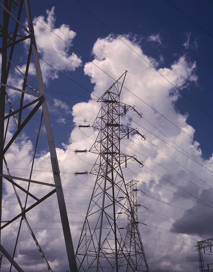 Transmission Towers In The Switchyard by Everett