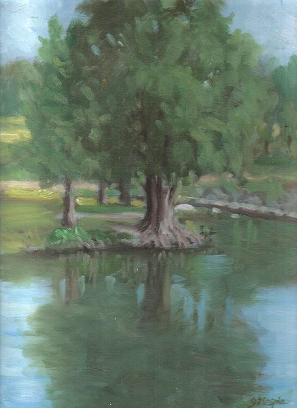 Tree Reflection by Michael Gillespie - Tree Reflection Painting - Tree ...