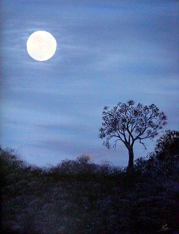 Twilight Tree Painting by Flo Markowitz - Pixels