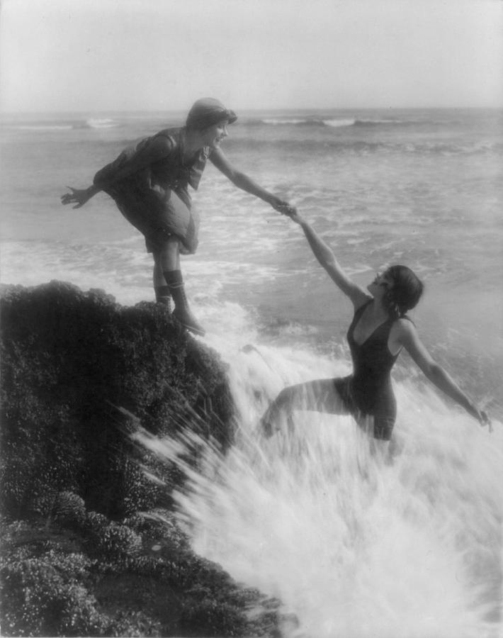 Two Bathing Beauties At Seaside Photograph By Everett Fine Art America