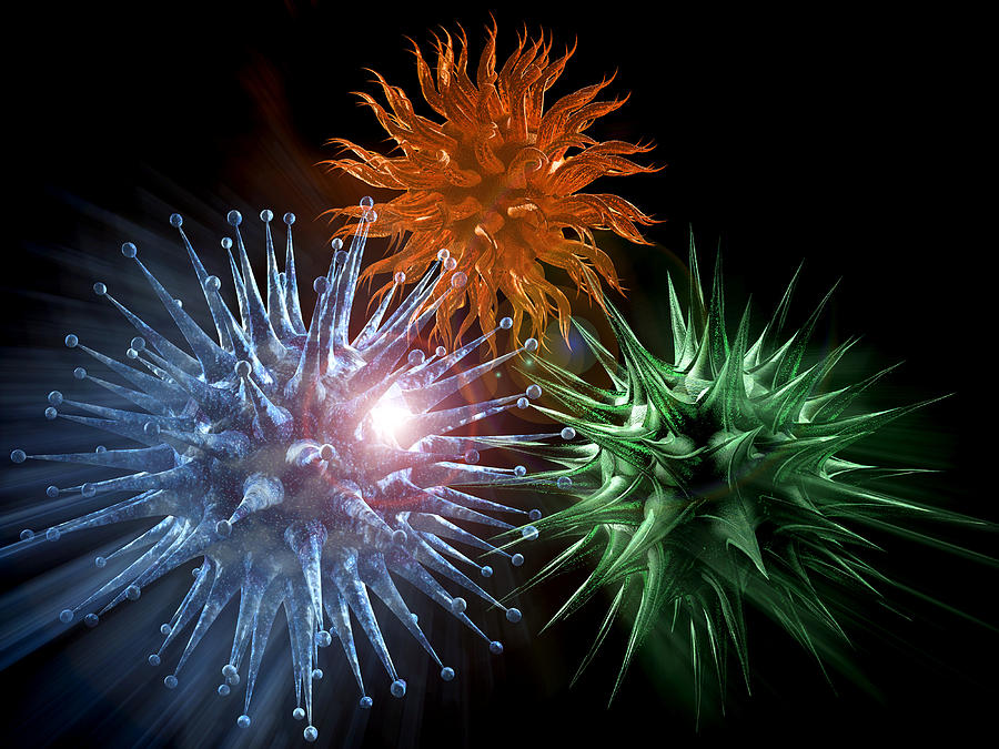 Viruses, Computer Artwork by Laguna Design / Science Photo Library