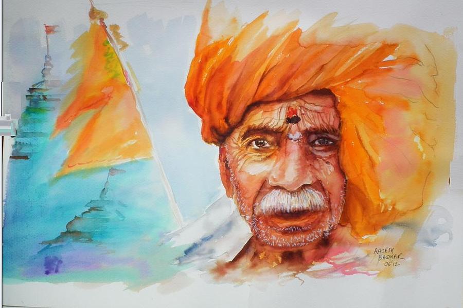 Warkari Baba Painting by Rajesh Bawkar - Fine Art America