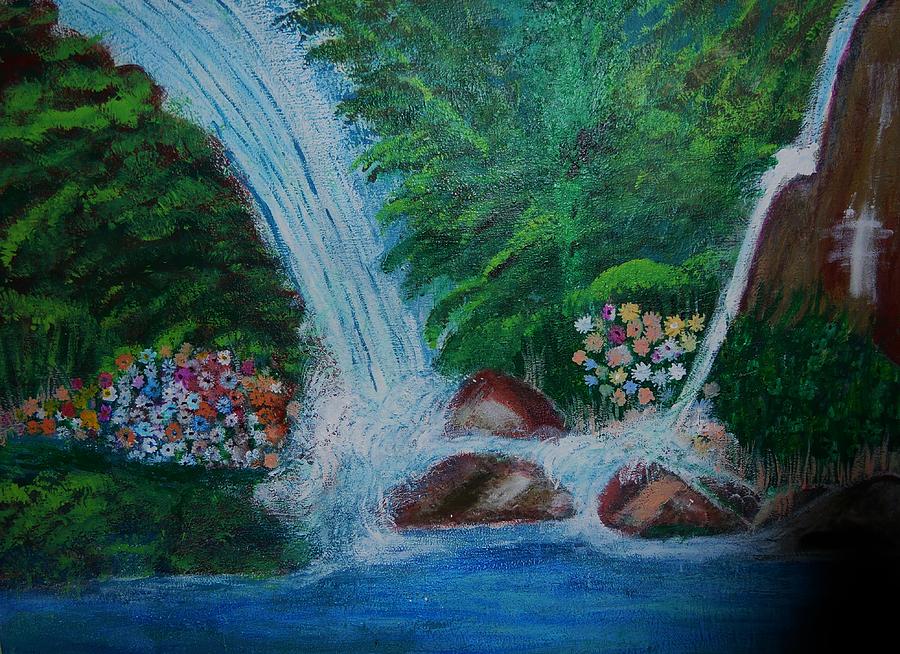 Waterfall 3 Painting by Suzanne Thomas - Fine Art America