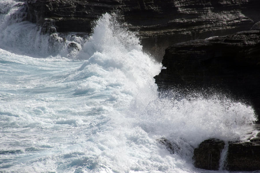 Waves Crash Up Onto Cliff Edges Photograph by Stacy Gold