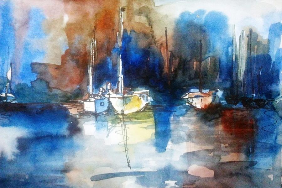 Yatchs Painting by Mayank Gupta - Fine Art America