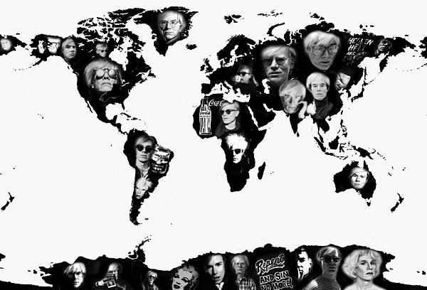 Andy Warhol World Map #1 Greeting Card by Stephen Walker