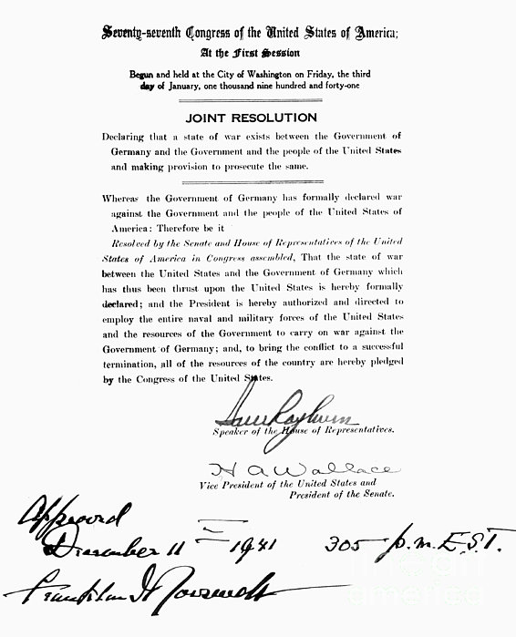 World War II: Declaration Greeting Card by Granger