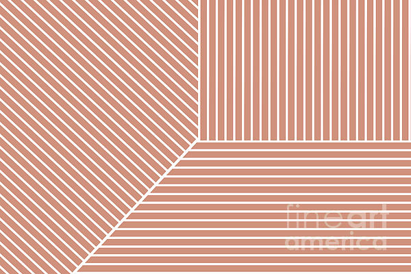 Muted Coral White Minimal Modern Stripe Pattern Pairs BHG 2023 Color of ...