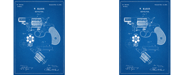 Revolver - Patent Drawing for the 1881 Colt Revolver by W. Manson ...