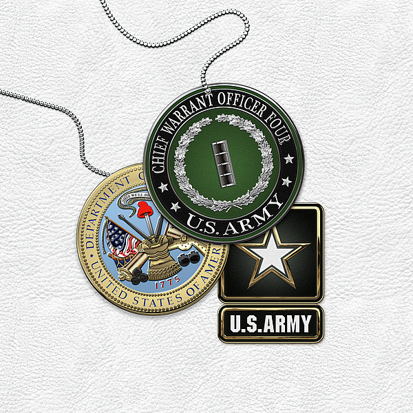 U.S. Army Chief Warrant Officer Four - CW4 Rank Insignia with Army Seal ...
