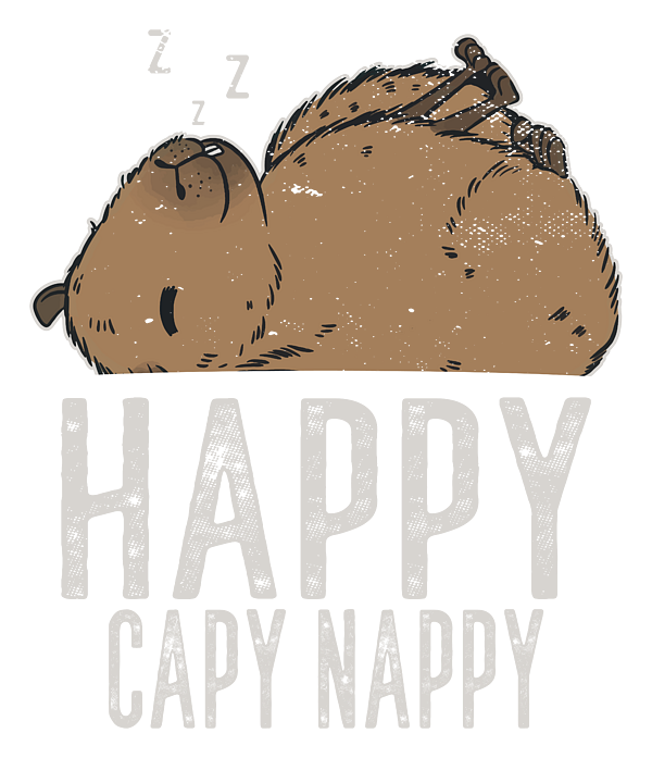 Capybara Capibara Happy Capy Nappy Greeting Card by Me