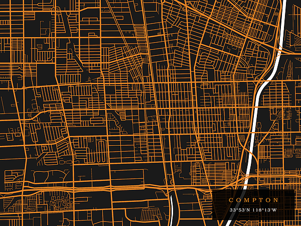 Compton Map Beach Sheet by Mark Rogan - Pixels