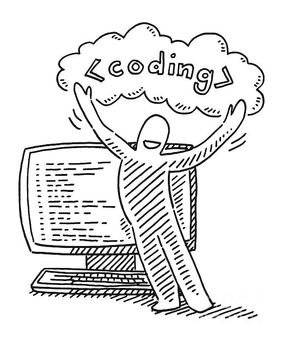 How To Draw A Computer Coding