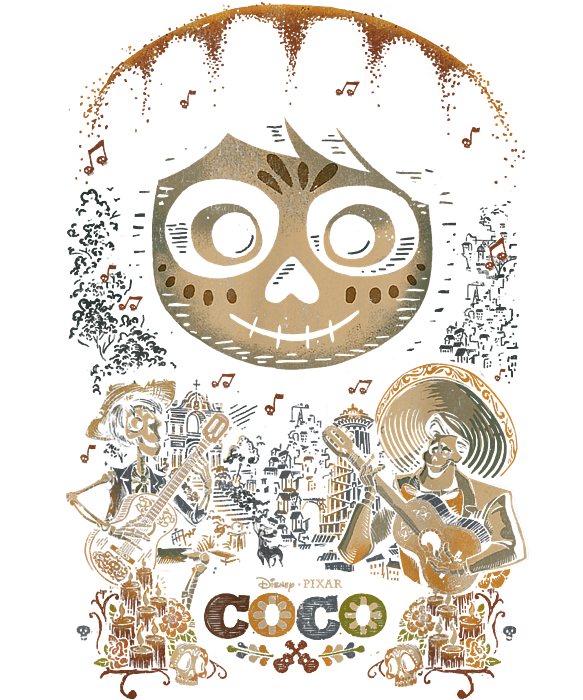Disney Pixar Coco Miguel Musical Scene Graphic Greeting Card By Kha Dieu Vuong