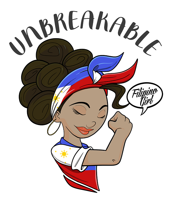 Filipino Girl Unbreakable Filipino Heritage Philippines Flag Greeting