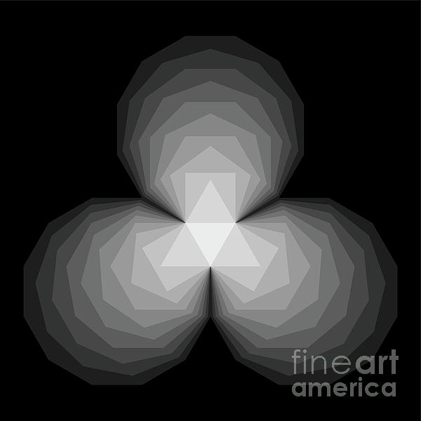 Mach bands, optical illusion, made with gray convex regular polygons ...