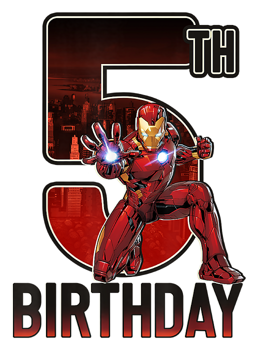 Marvel Iron Man 5th Birthday Action Pose Graphic Sticker by Arya Gaia - Pixels