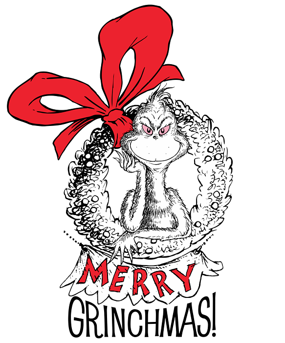 Merry Grinchmas Wreath The Grinch Greeting Card By Tinh Tran Le Thanh