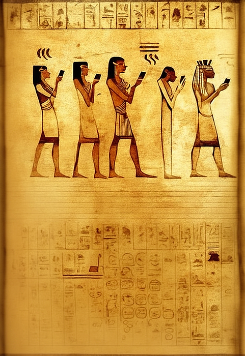 Prehistoric Egyptian people using cellphones to browse social media an ...