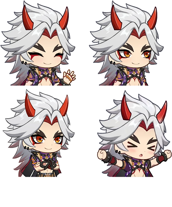 Strong Ground Leader Nice Arataki Itto Genshin Impact Chibi Pack Gift For Birthday Greeting Card ...