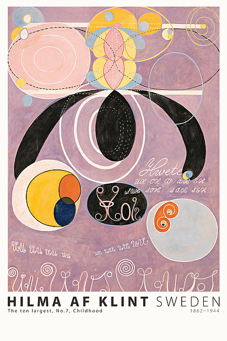 The ten largest - No.7 Childhood Greeting Card by Hilma AF Klint