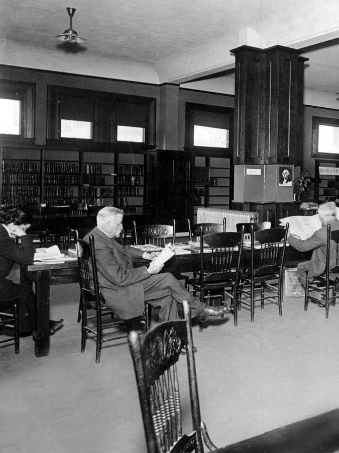 Men Males Reading In Library Circa 1912 Black Photograph by Mark Goebel ...