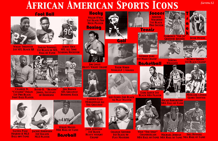 African American Sports Icons Poster Digital Art by Sirron Kyles | Fine ...