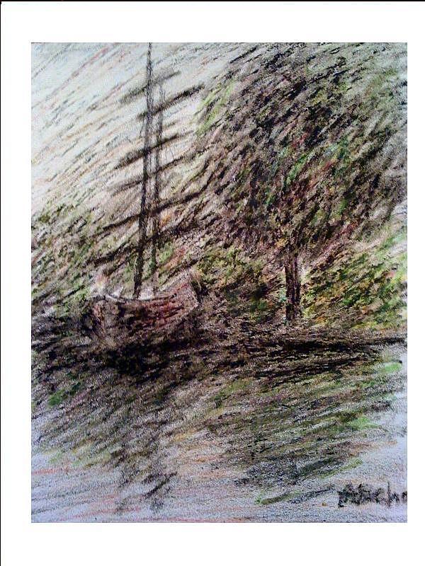 By the Lake Drawing by Aida Behani - Fine Art America