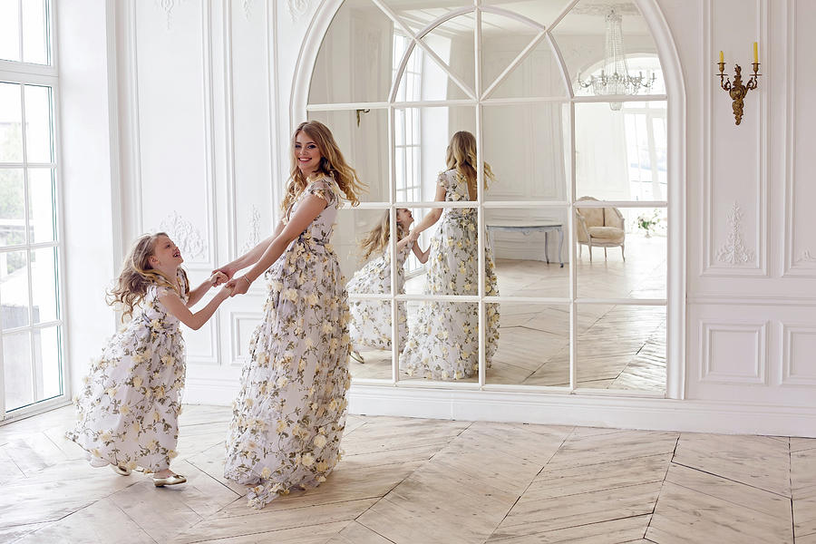 Mother And Daughter Dancing In The Mirror Photograph By Elena Saulich