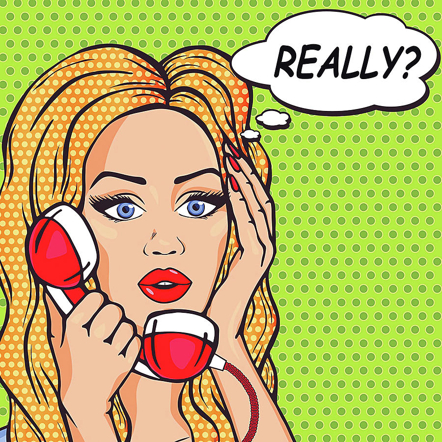 Pop Art Gossip Girl On The Phone Digital Art By Long Shot