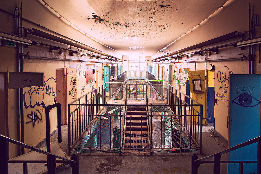 Prison Block With Broken Doors Full With Grafitti Photograph by Dirk ...